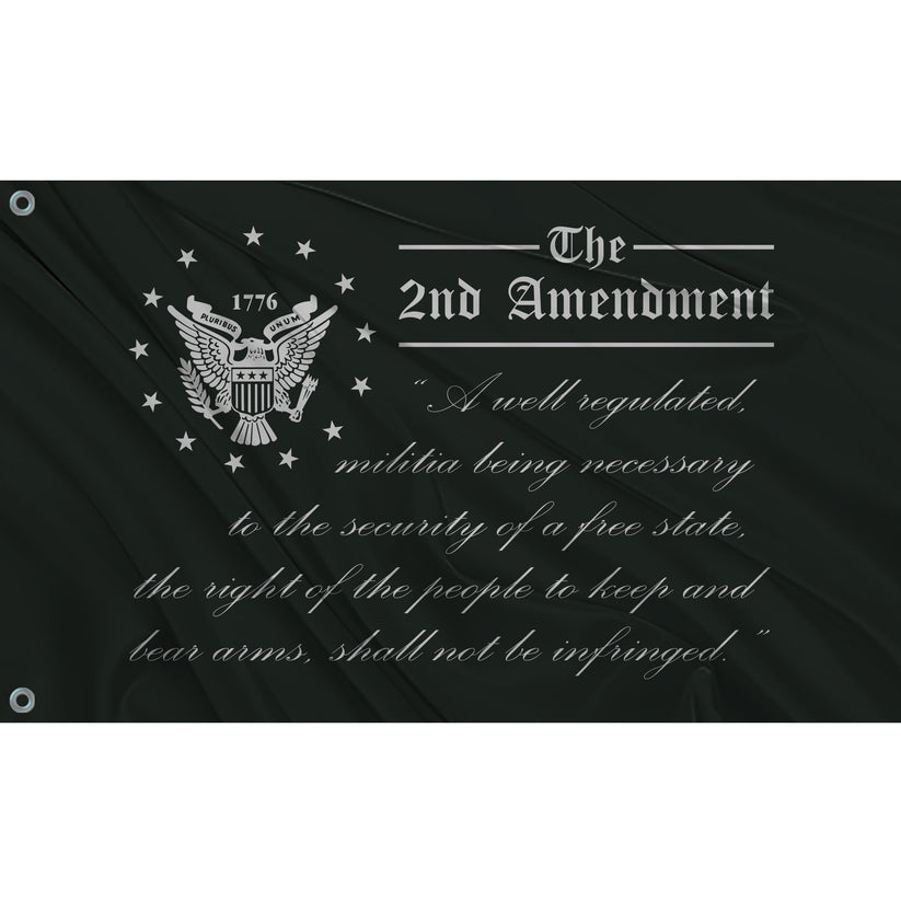 2nd Amendment Flag in Black with White – Fest Flags