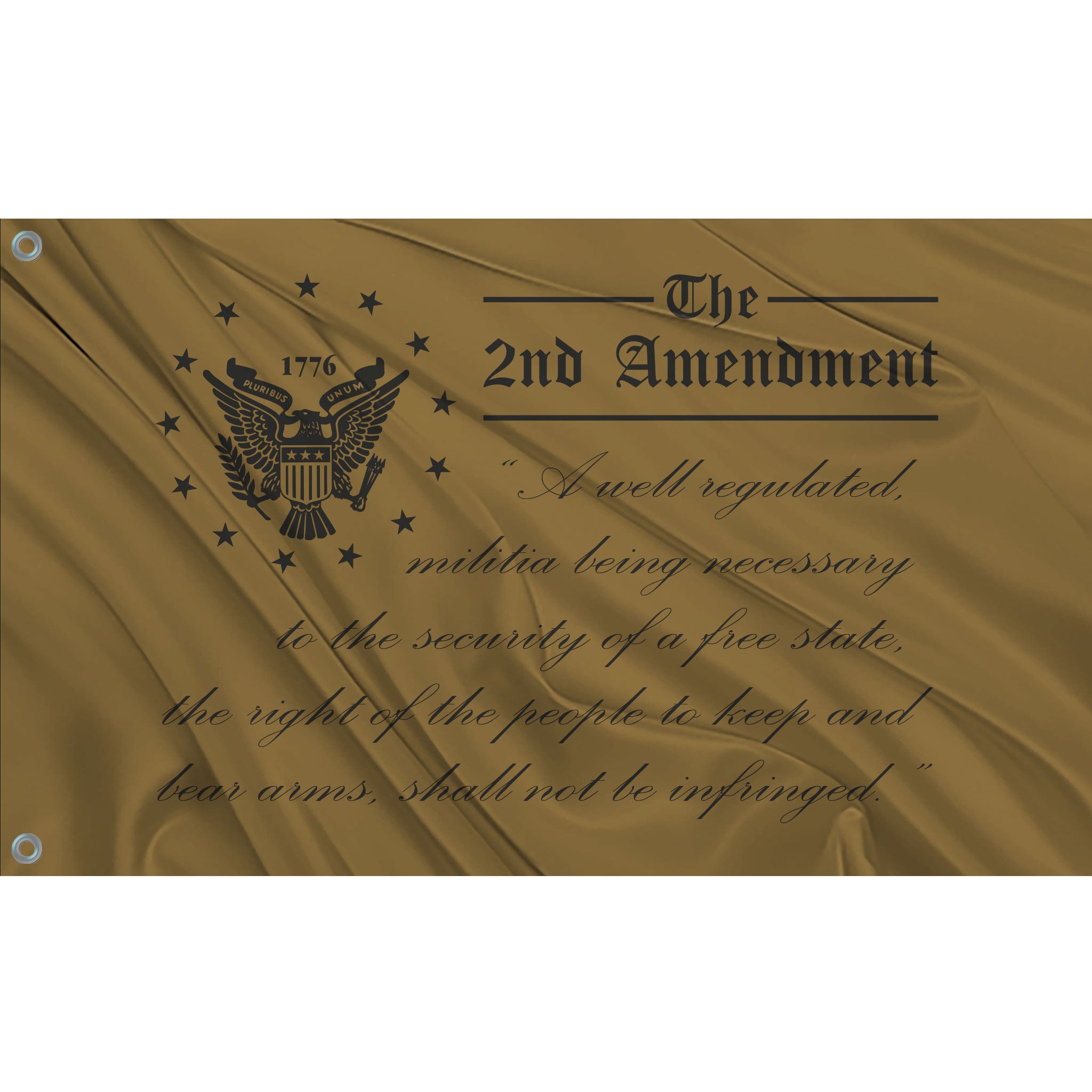 2nd Amendment Flag in Gold with Black – Fest Flags